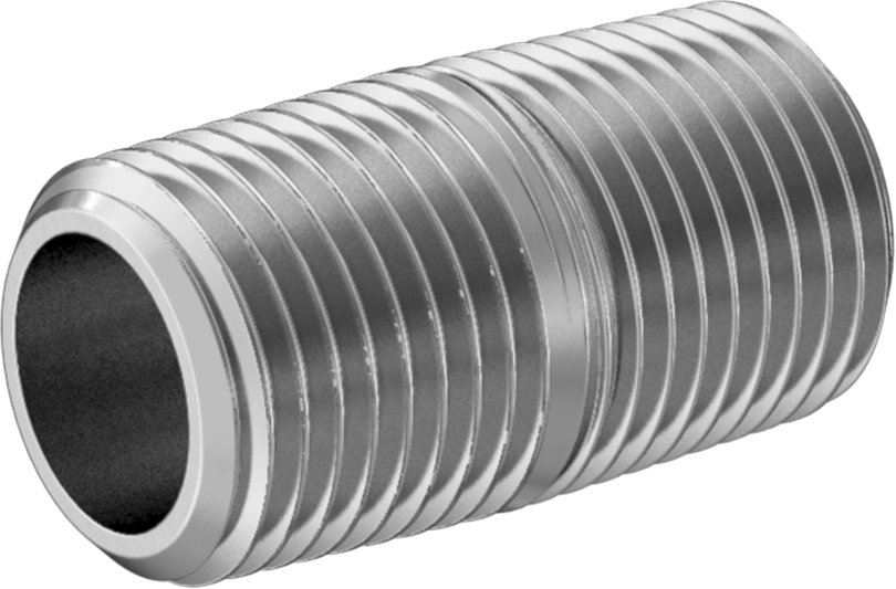 1" Schedule 40 Stainless Steel Threaded Pipe Nipple - 11" Length, NPT ...