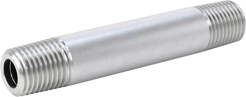 1/2" Schedule 80 Aluminum Pipe Nipple, 6" Length, NPT Threaded Both Ends, ASME B1.20.1 Compliant ...