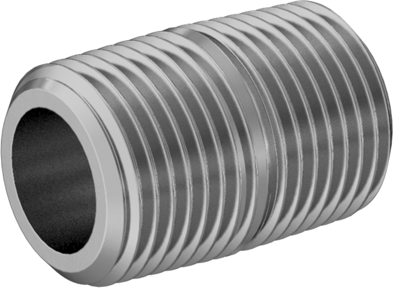 1" Schedule 80 Brass Pipe Nipple, 3" Length, NPT Male Threads Both Ends ...